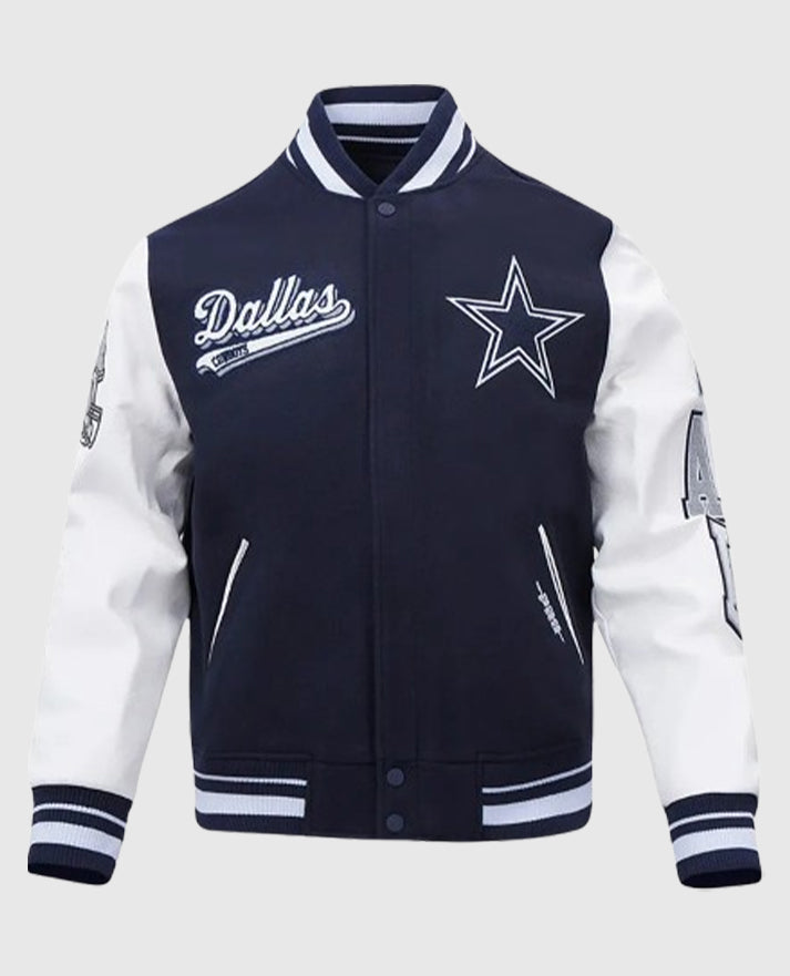 Buy NFL Dallas Cowboys Script Tail Classic Rib Varsity Jacket